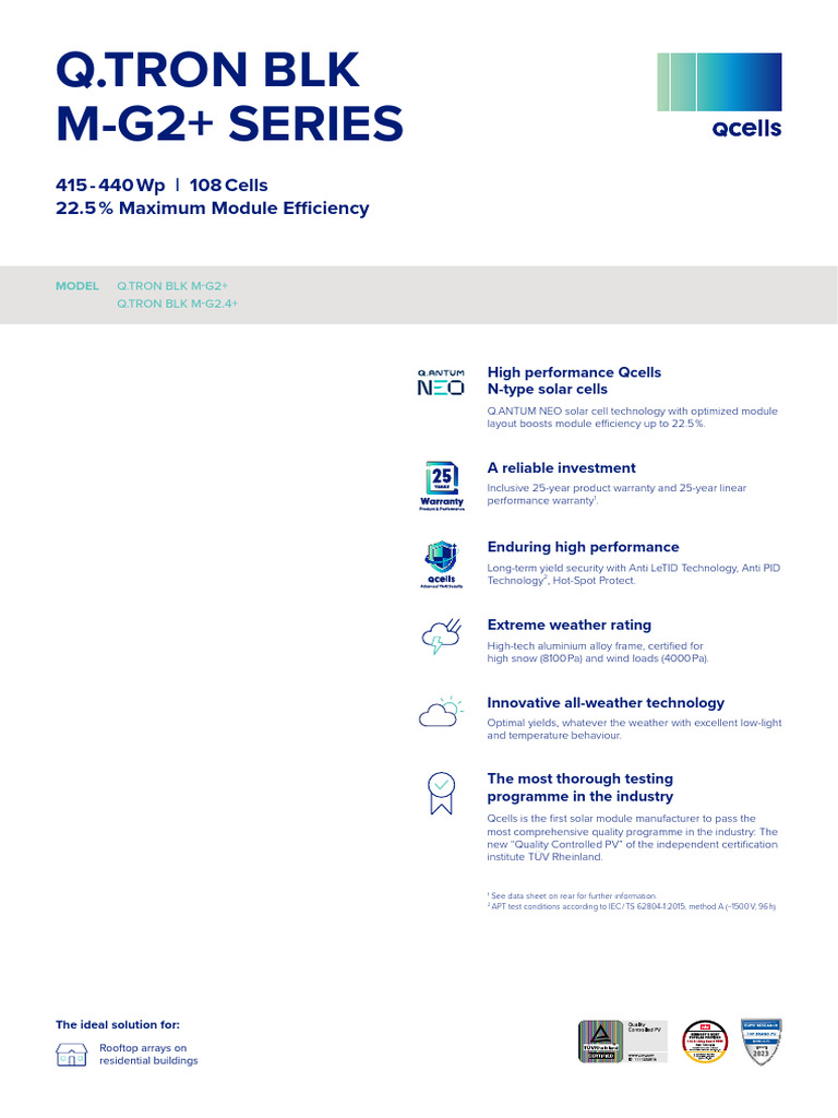 Qcells Data Sheet Q.TRON BLK M-G2+ Series 415-440 2023-09 Rev01 EN ...