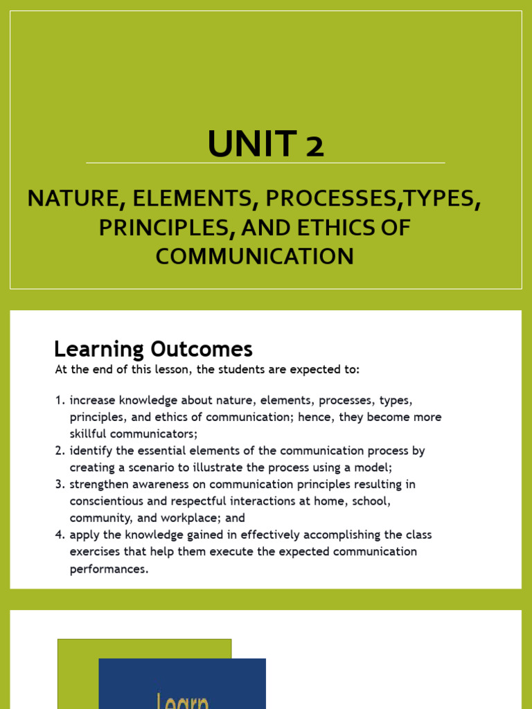 Unit 2 | PDF | Communication | Nonverbal Communication