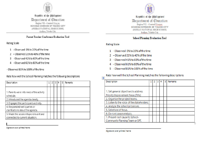 SBM Ready To Print Evaluation Form | PDF