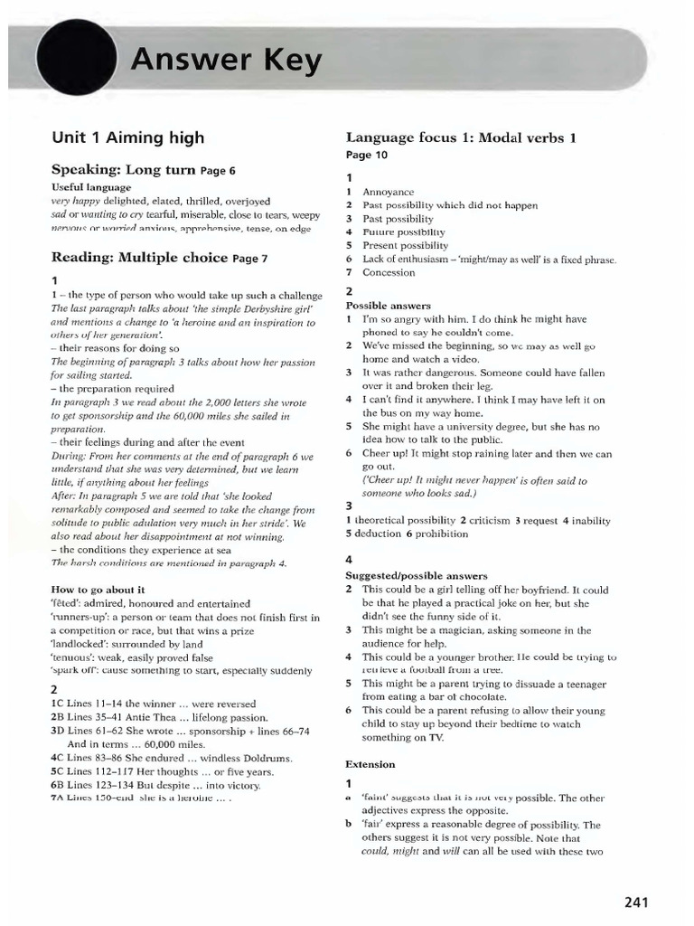 Answer Key Ready For Cae Book | PDF
