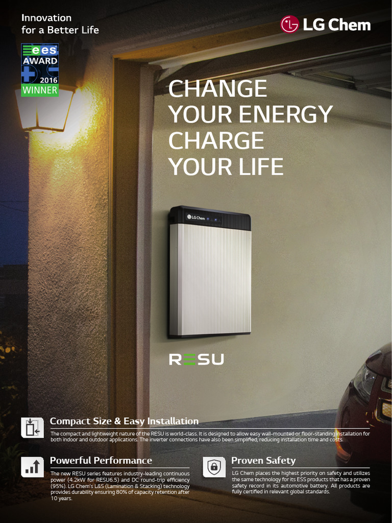 LG RESU Series Battery Specifications | PDF | Manufactured Goods ...
