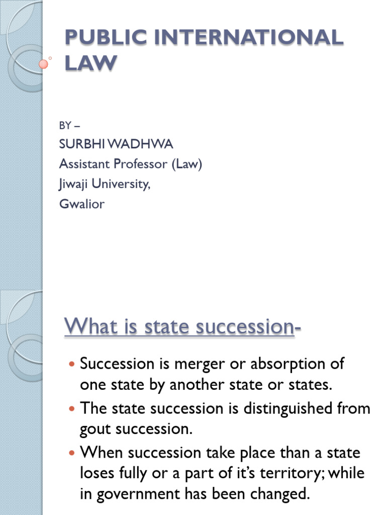 8 - Public International Law - State Succession | PDF | Damages ...