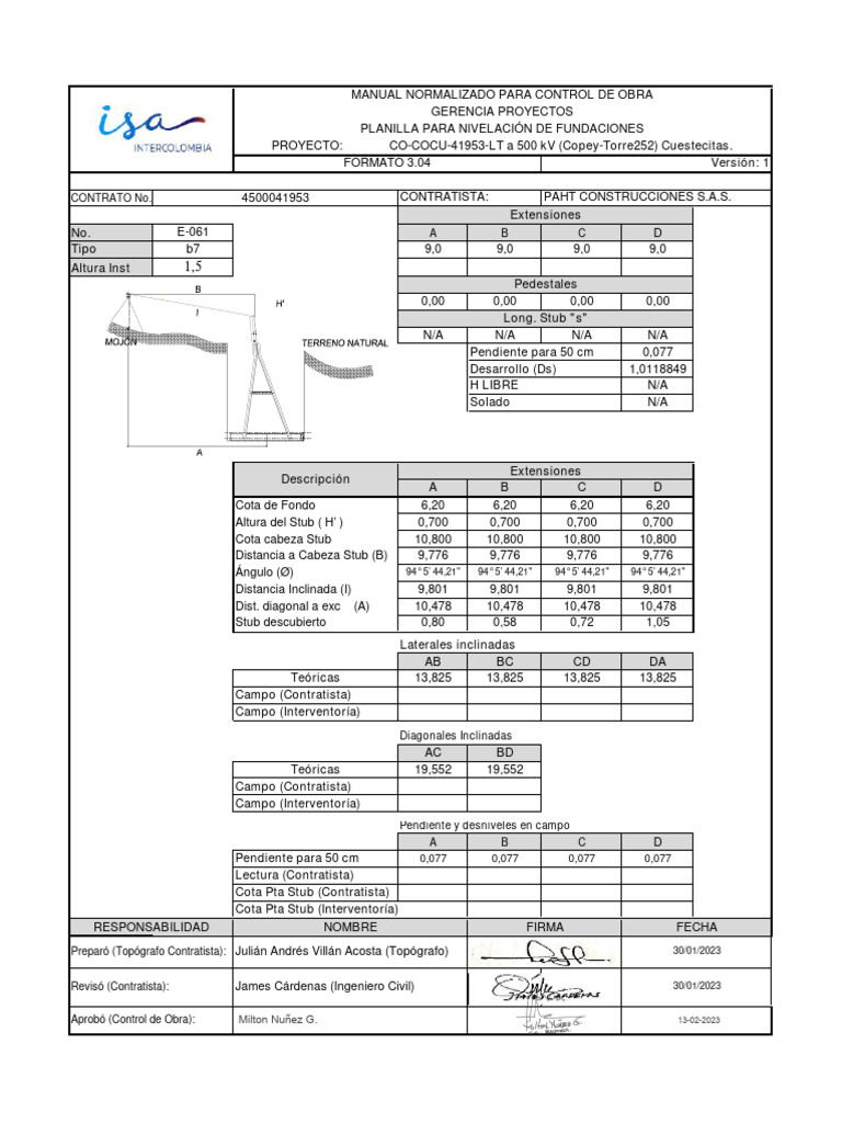 Formato 3.04 Planilla de Nivelación T - 061 (30-01-2023) OK | Descargar ... Formato 3.04 Planilla de Nivelación T - 061 (30-01-2023) OK | Descargar ...