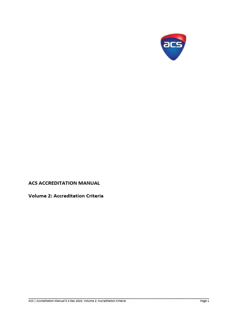 ACS Accreditation 5.3 Volume 2 Criteria Dec22 | PDF | Educational ...
