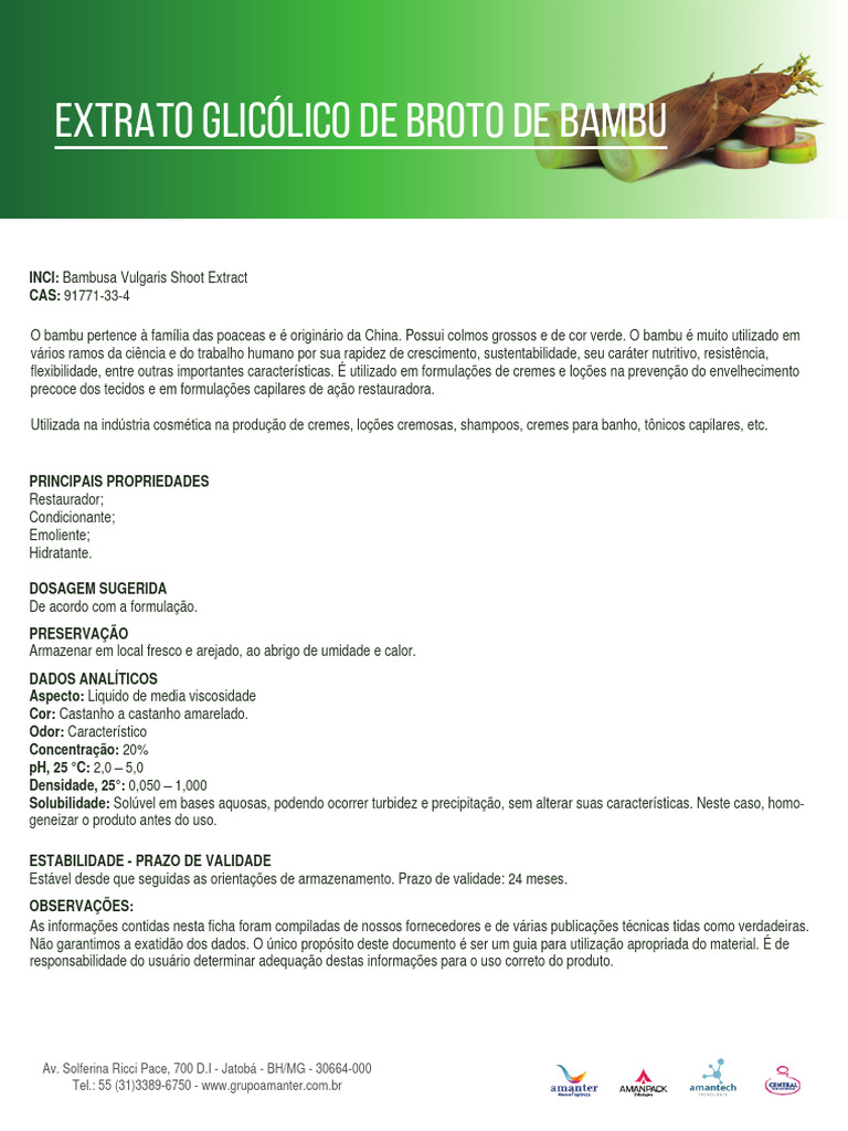 Propriedades do Extrato de Broto de Bambu | PDF | Gastronomia, comida e ...