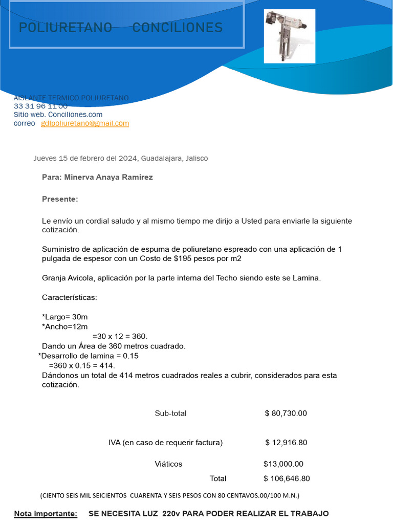 Machote Cotización | PDF