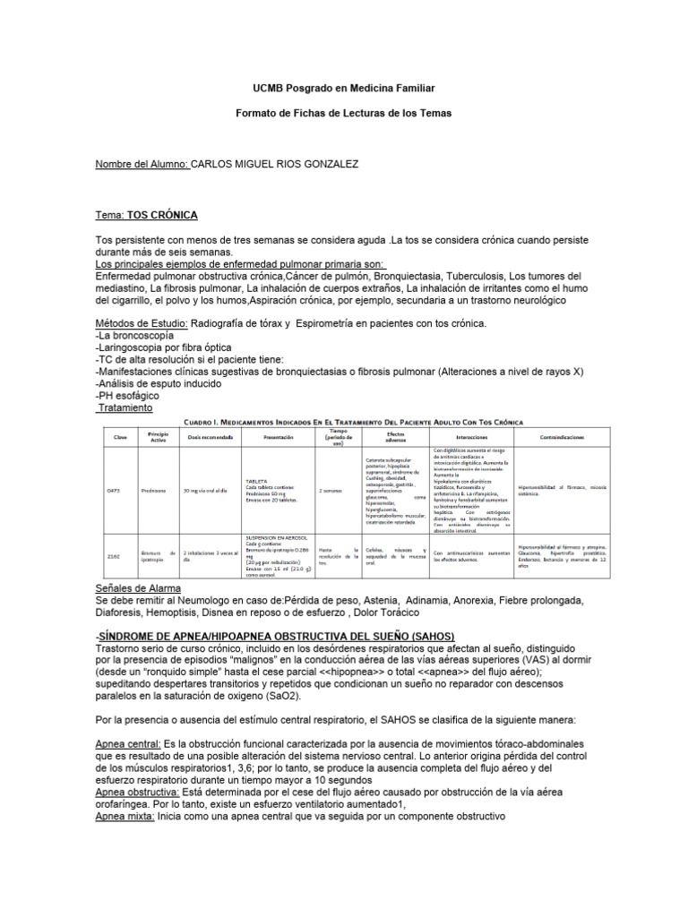 Semana 2 Modulo 2 | Descargar gratis PDF | Tuberculosis | Tos