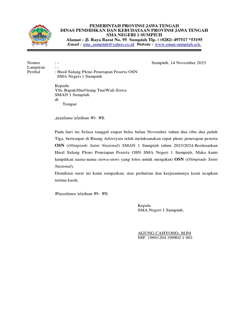 Surat Rapat Pleno | PDF