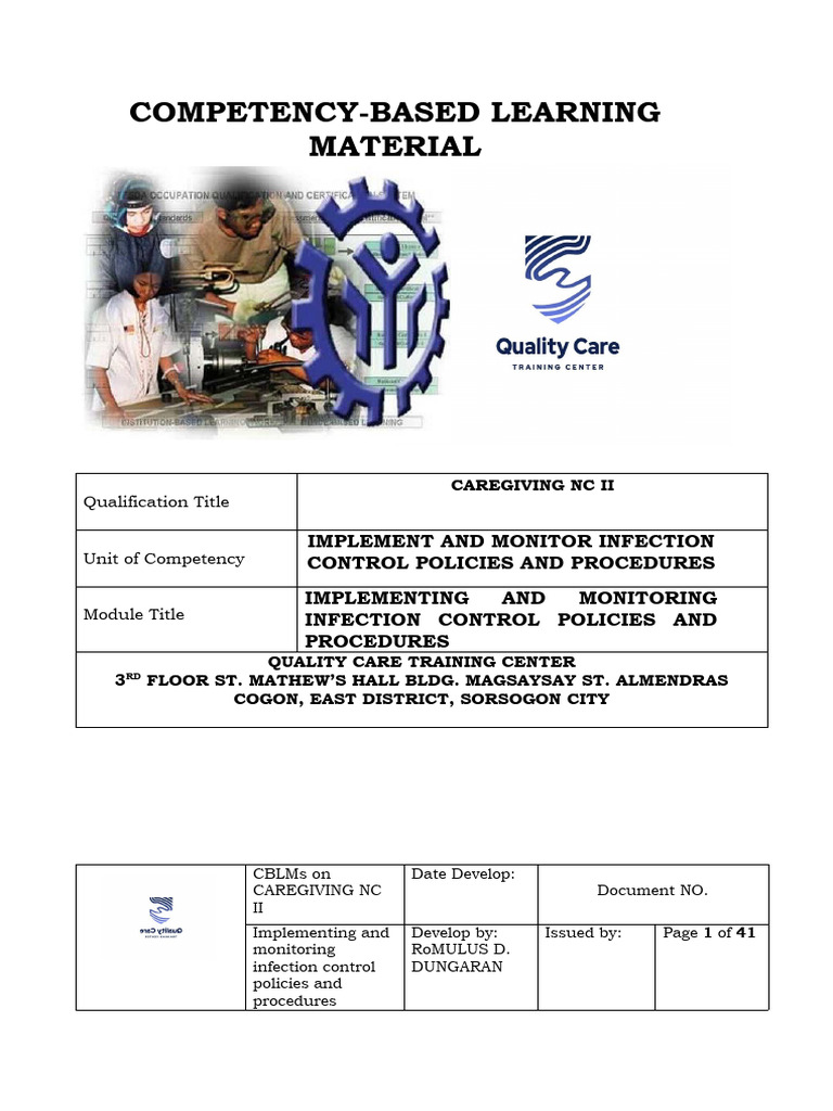 Common Competency Caregiving | PDF | Infection | Hospital Acquired Infection