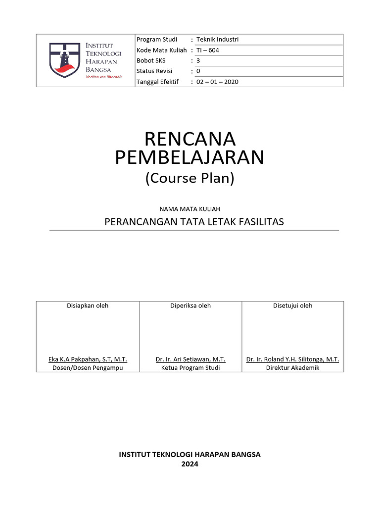 Rencana Pembelajaran: (Course Plan) | PDF | Seni