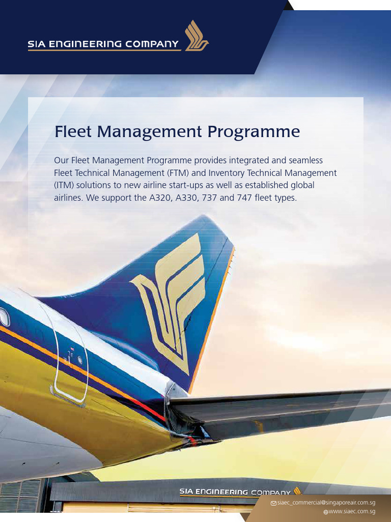 SIA Engineering Fleet Management | PDF | Aviation | Transport