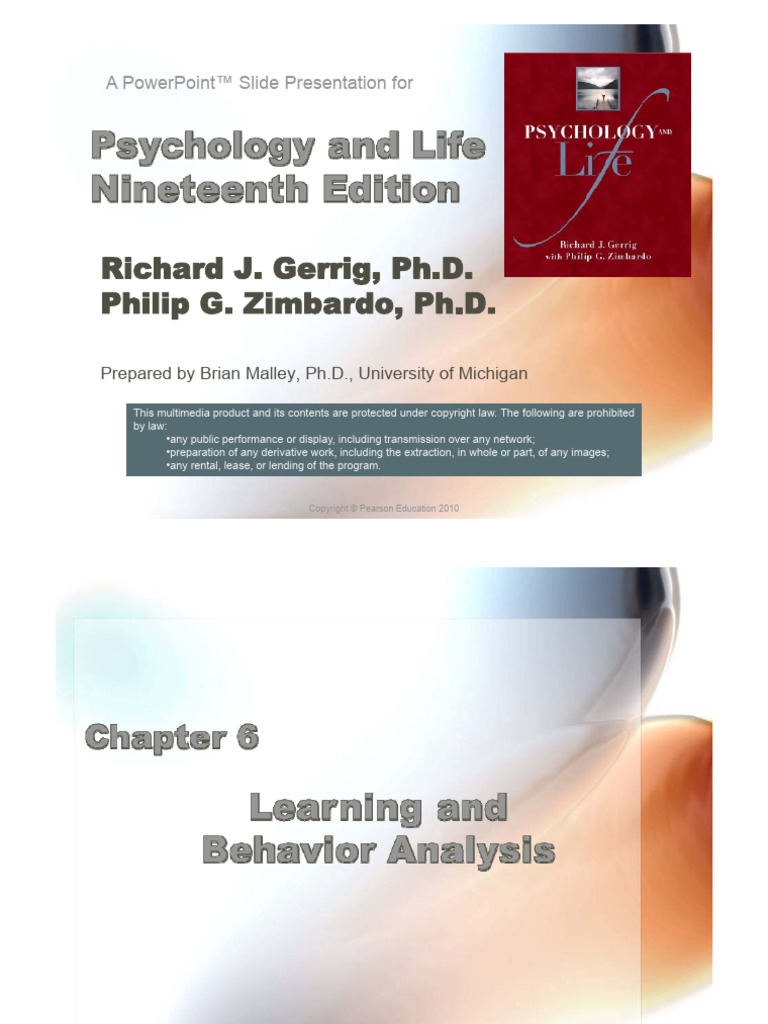 CH6-Learning and Behavior Analysis | PDF | Reinforcement | Classical Conditioning