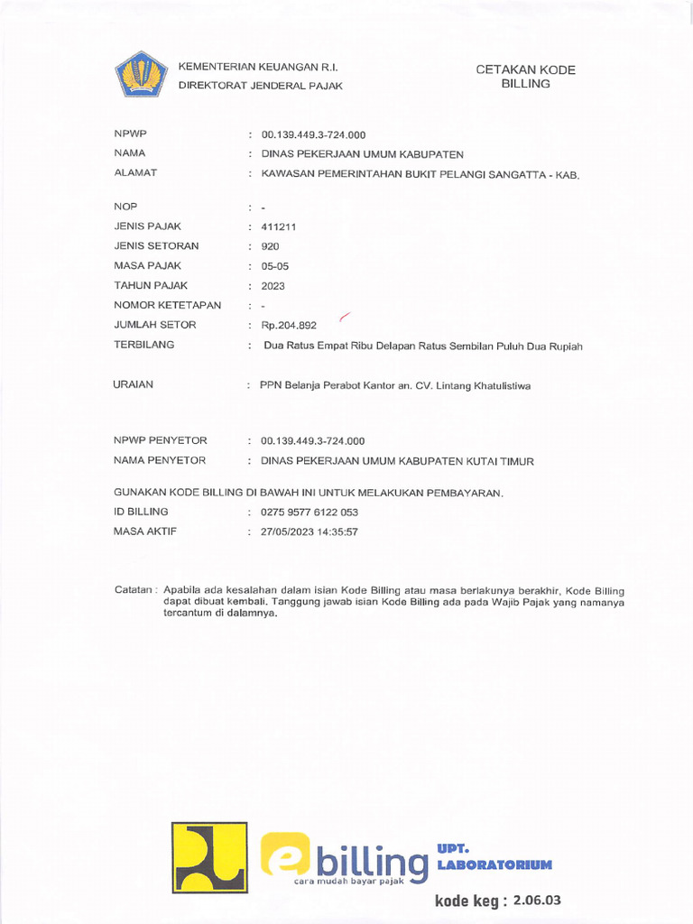 Scan Pajak - GU1 - Cek2 - Penyediaan Peralatan Rumah Tangga | PDF