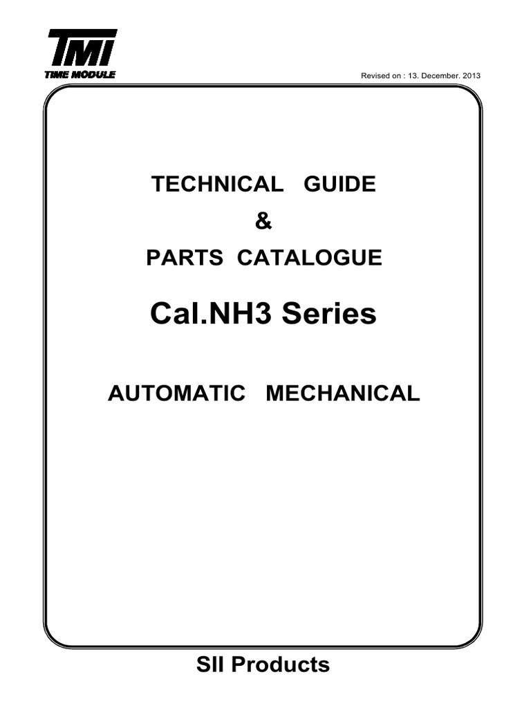 6810 - Seiko Nh3 Series Part Sheet | PDF | Clock | Tools