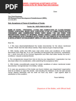 Tender Acceptance Letter | PDF | Business | Finance & Money Management