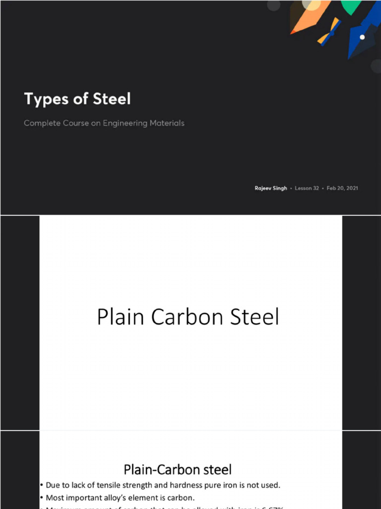 Types of Steel With Anno 1638171941063 | PDF
