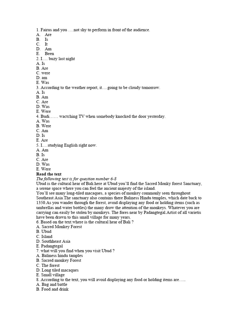 Soal Ulangan Bhs Ingris Kelas 11a Dan 11c | PDF