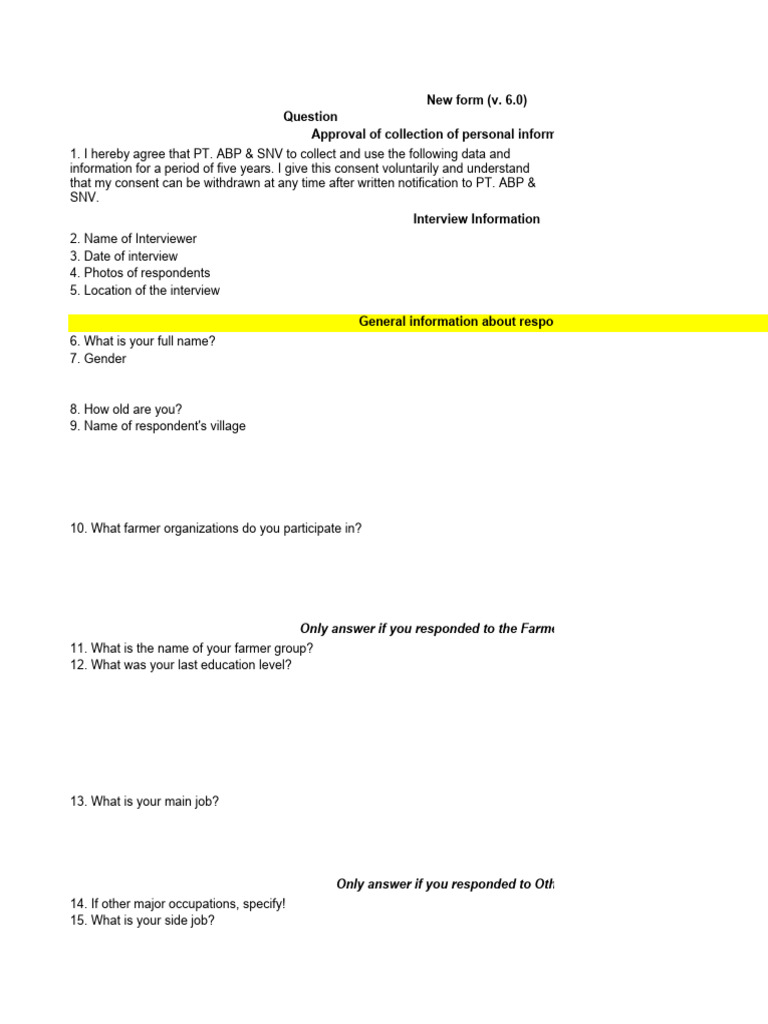Farmer Survey Questionnaire Form | PDF | Natural Rubber | Pesticide