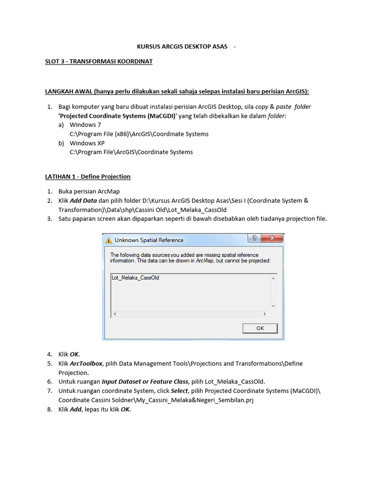 Coordinate System And Transformation Pdf