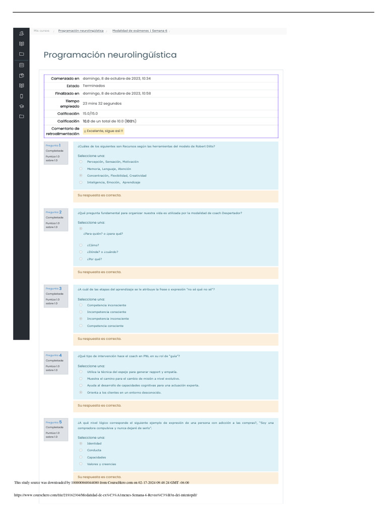 Modalidad de Ex Menes Semana 6 Revisi N Del Intento - pdf-1 | PDF | Comportamiento | Aprendizaje