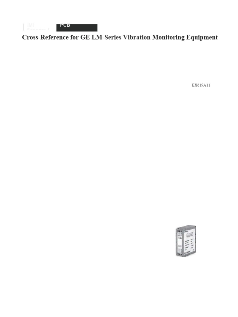 GE LM-Series Vibration Equipment Cross-Reference | PDF | Measuring ...