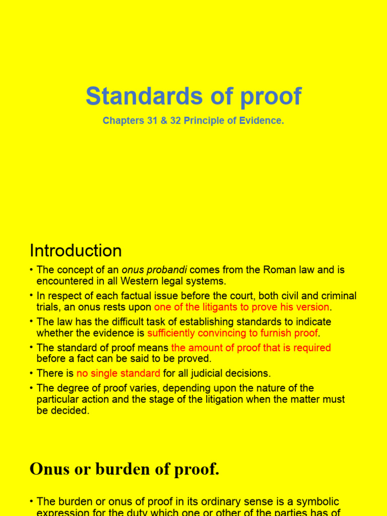 3 Standards of Proof | PDF | Burden Of Proof (Law) | Evidence (Law) 3 Standards of Proof | PDF | Burden Of Proof (Law) | Evidence (Law)