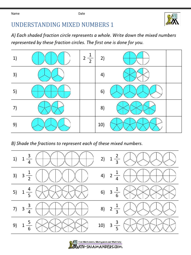 Understanding Mixed Numbers 1 | PDF | Division (Mathematics) | Signal ...