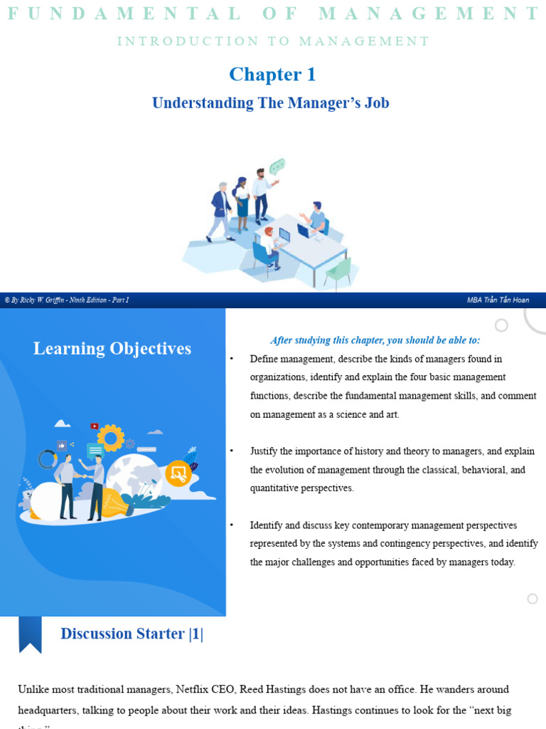 Ch01 - MGT Understanding The Manager's Job | PDF | System | Organizational Behavior