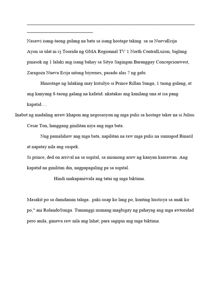 Copyreading-Filipino - Activity Sheet | PDF