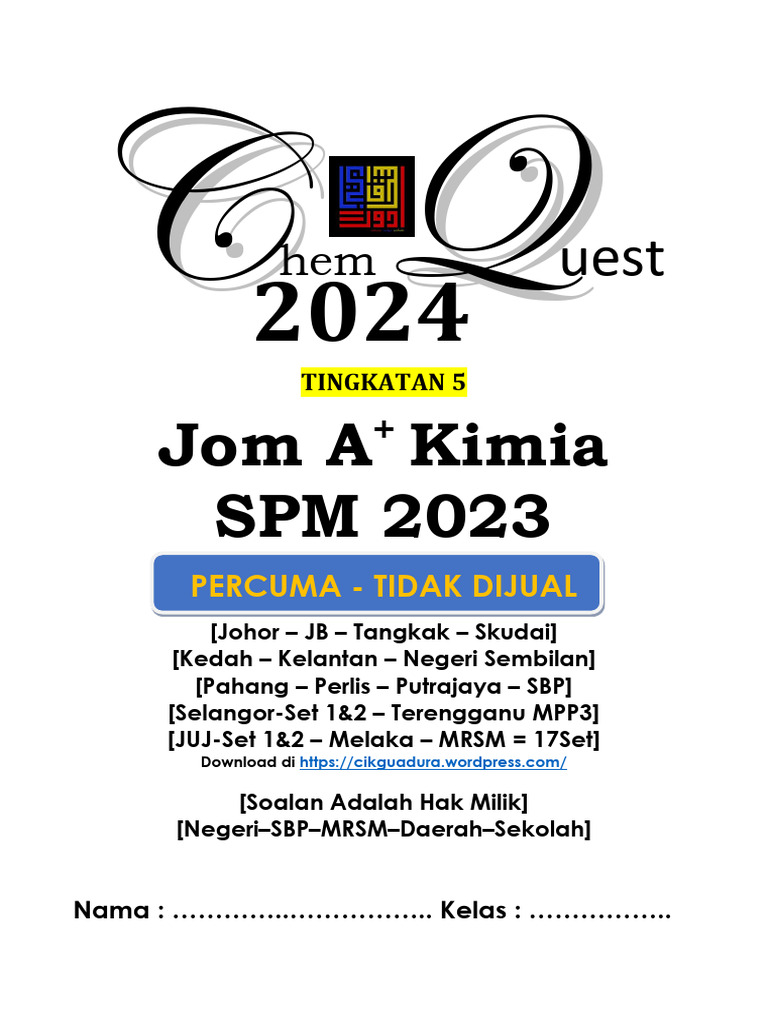 Chemquest 2024 t5 17 Set Ms 152 | PDF