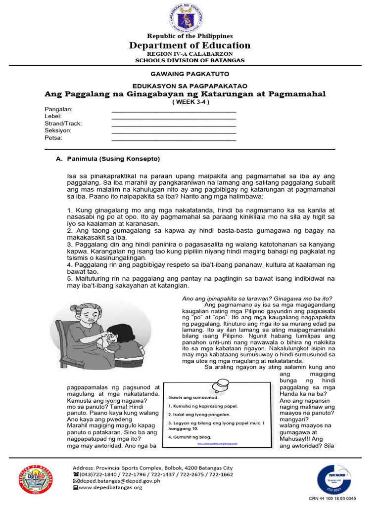 Esp Las Q3 Week 3 4 | PDF