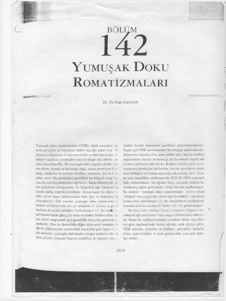 Yumusak Doku Romatizmalari | PDF