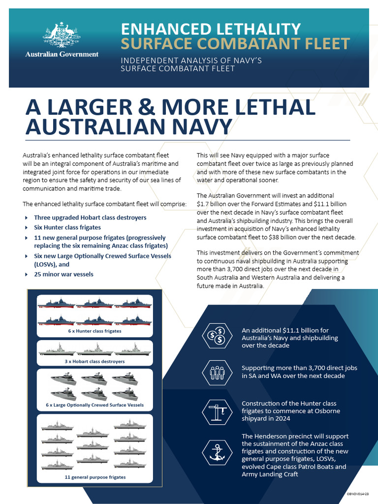 Australia’s Enhanced Lethality Navy Fleet | PDF | Shipping | Water ...