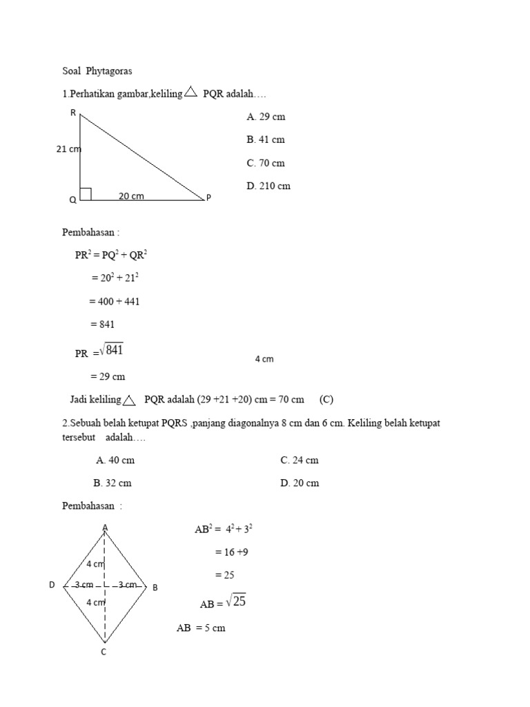 Soal Phytagoras | PDF