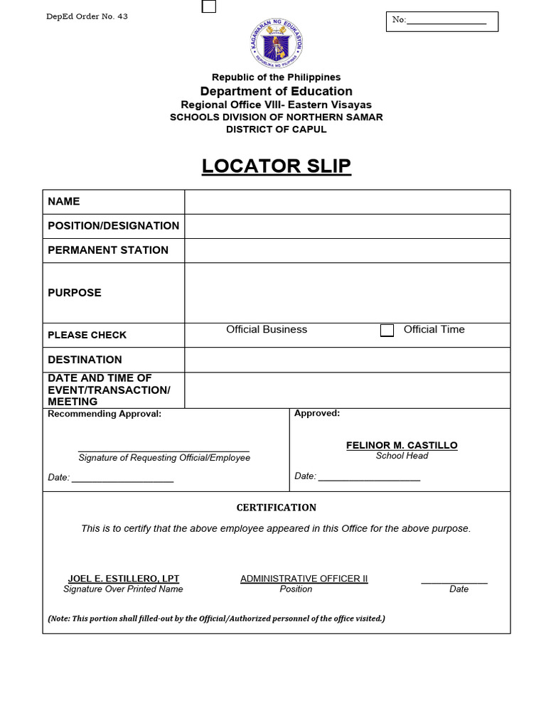 Locator Slip | PDF