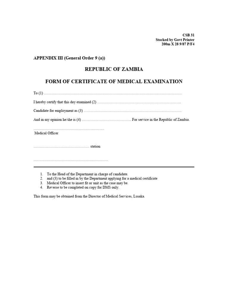 MEDICAL FORM | PDF | Medical Specialties | Clinical Medicine
