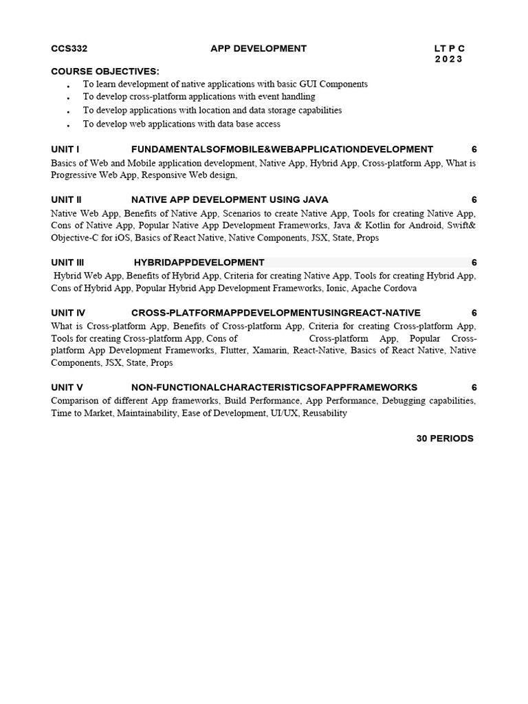 Ccs332app Developmentlt P C | Download Free PDF | Mobile App | Web Application
