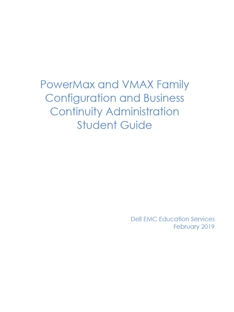 VMAX Family Confguration and Buisness Continuty Administrator Student Guide | PDF | Trademark ...
