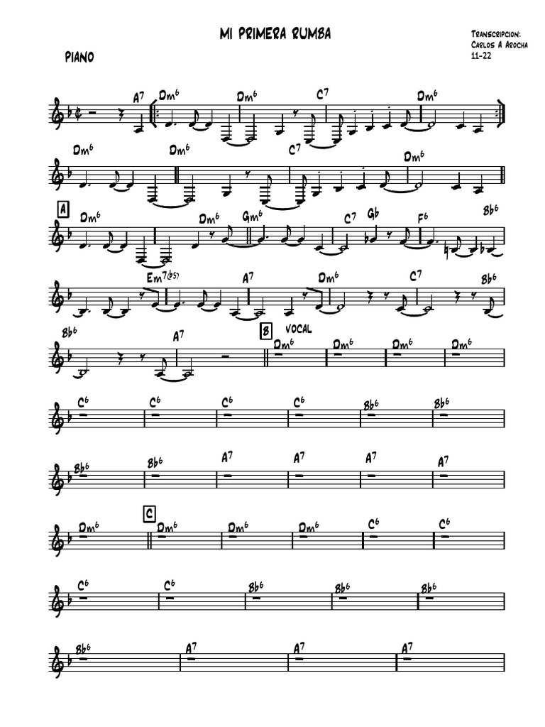 PIANO Mi Primera Reumba Piano | PDF