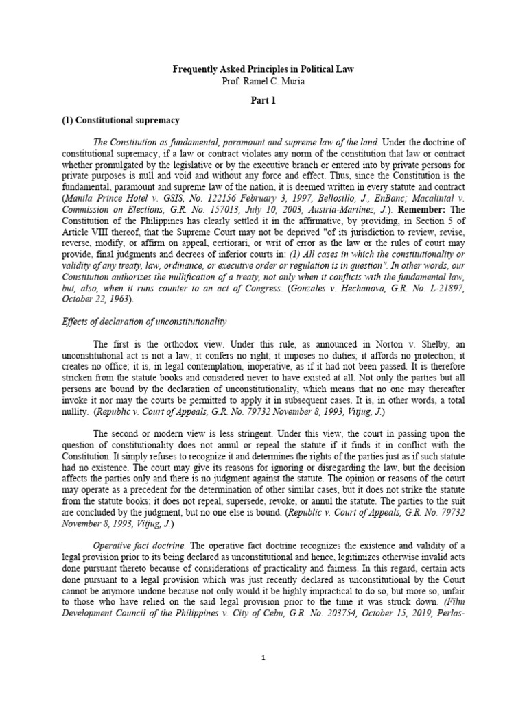 Key Principles of Political Law Explained | PDF | Territorial Waters ...