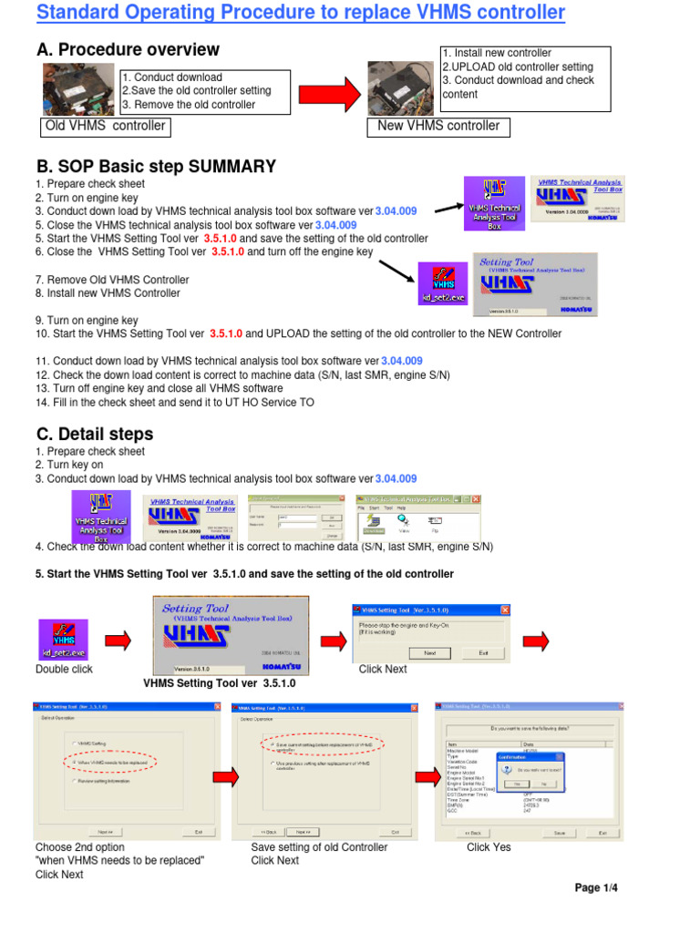 SOP VHMS Controller Replacemnent | PDF | Software | Comma Separated Values