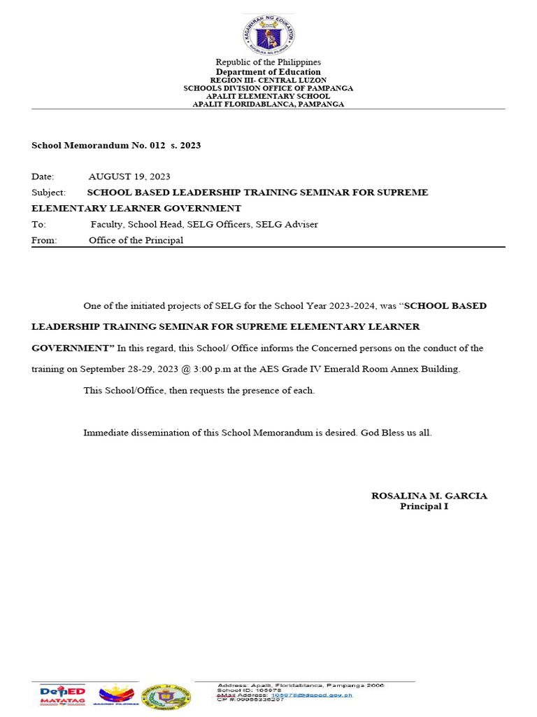 Leadership Training Seminar Notice | PDF