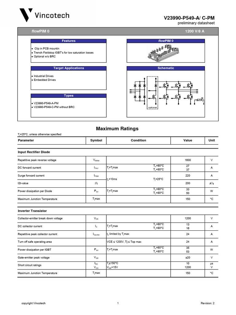 1200V IGBT Preliminary Datasheet | PDF | Electrical Resistance And Conductance | Electronic ...