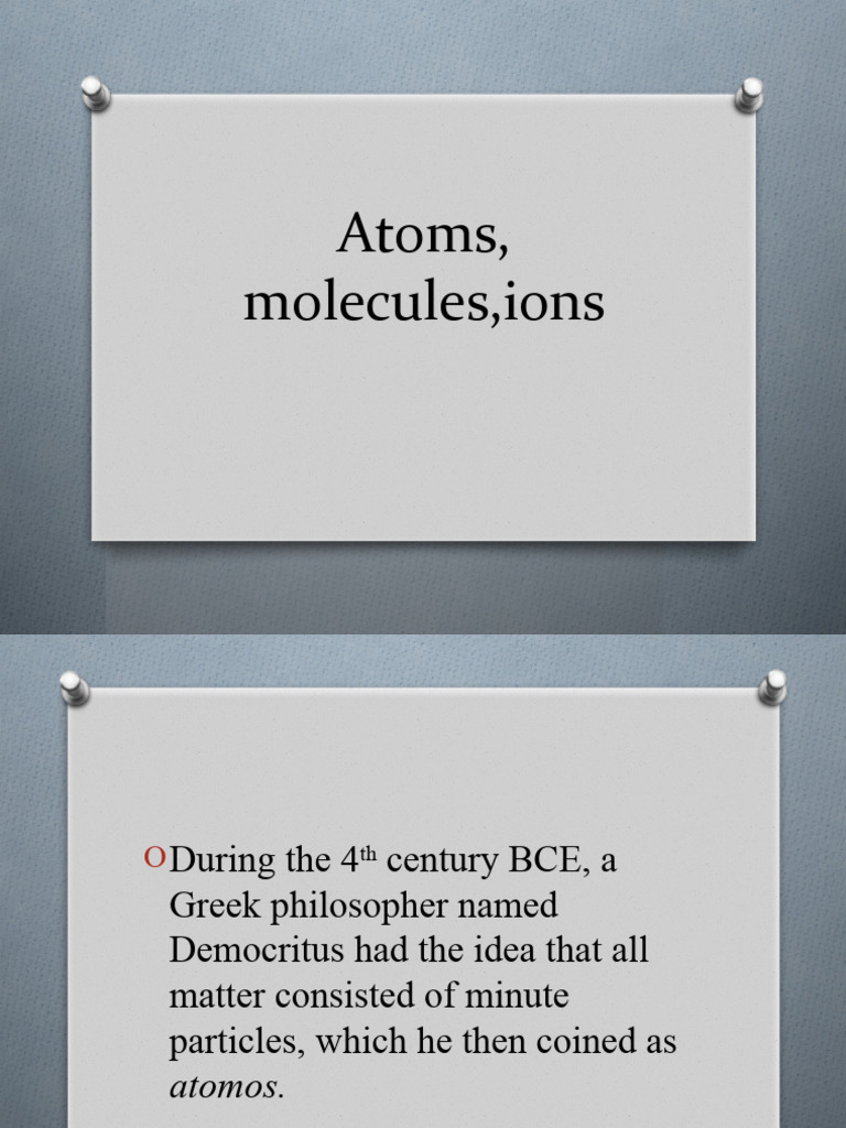 Atomsmolecules and Ions | PDF | Chemistry | Atoms