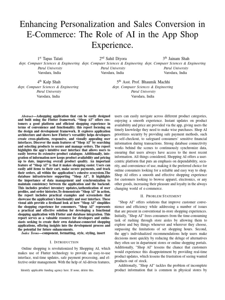 Enhancing Personalization and Sales Conversion in E-Commerce: The Role of AI in The App Shop ...