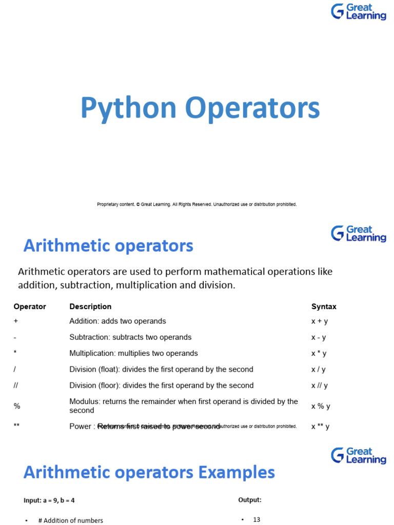 Python-Operators Compressed | PDF | Control Flow | Computer Programming