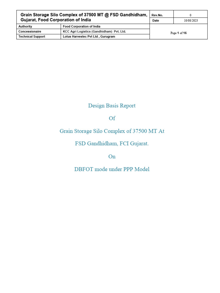ANNEXURE-B Design Basis Report Gandhidham | PDF | Concrete | Screw