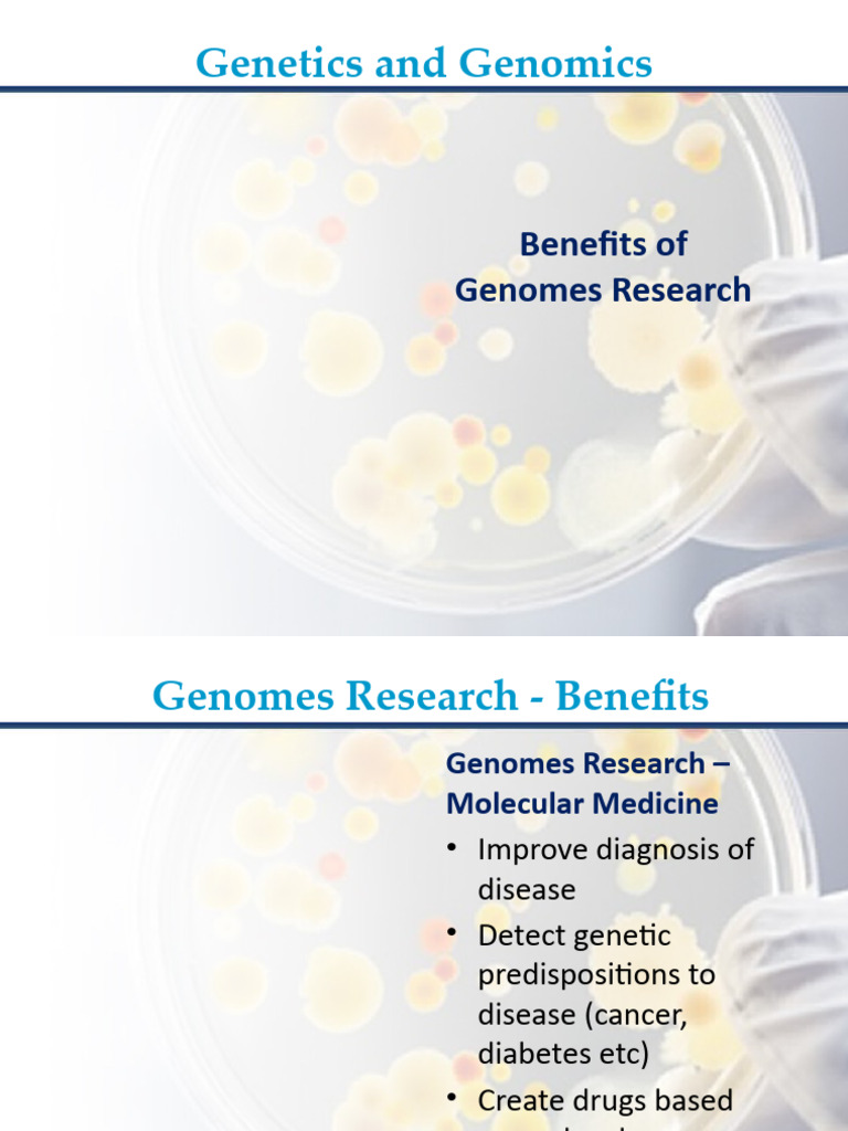 Lesson - 20 - Benefits of Genomes Research | PDF | Genome | Genetics
