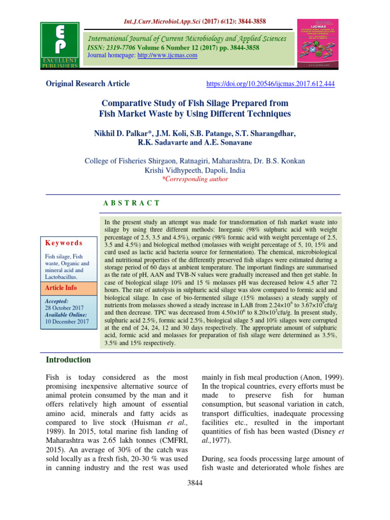 Comparing Different Fish Silage Method | PDF | Decomposition | Chemistry