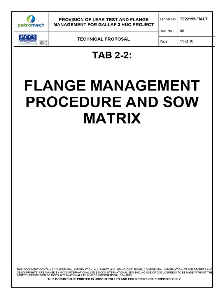 Flange Managment Procedure | PDF | Screw | Nut (Hardware)